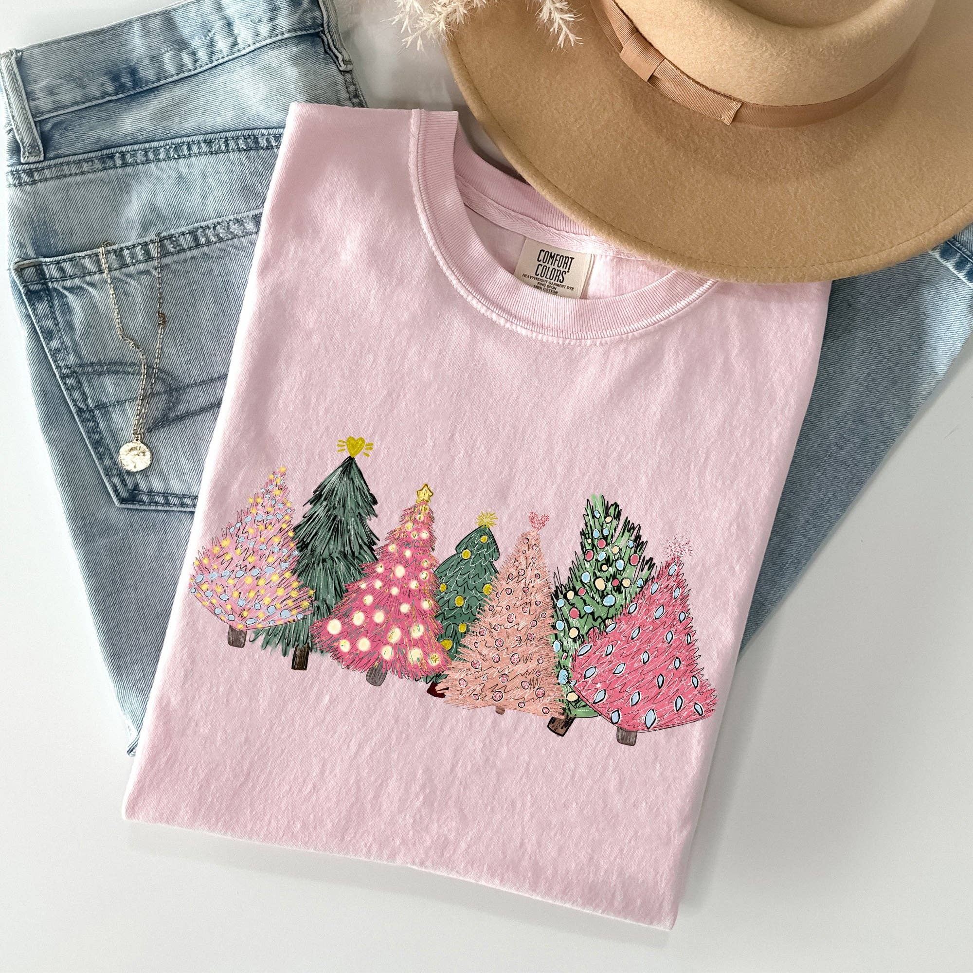 Graphic - Vibrant Christmas Trees in Pink – Route 81 Boutique